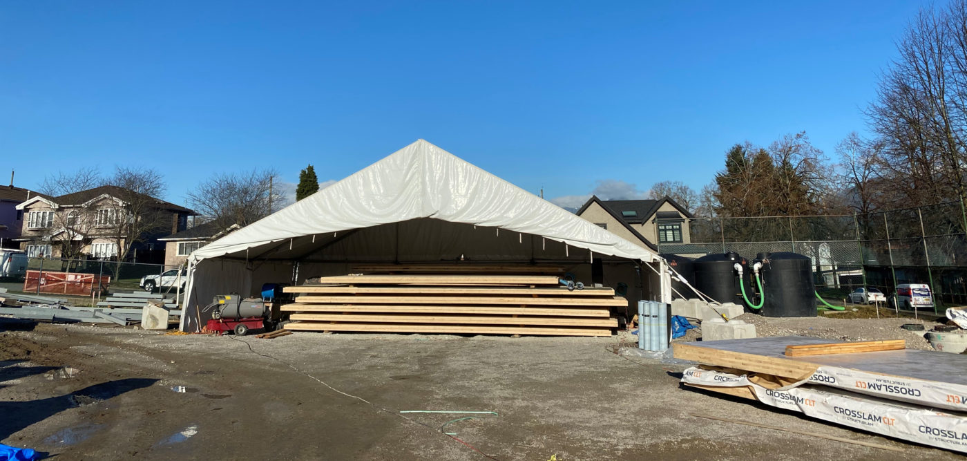 Fabric Structures | Construction Site Tents BC | Elevation Tent Rentals